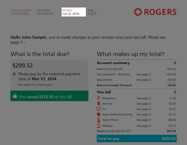 Online and Paper Billing FAQs | Rogers