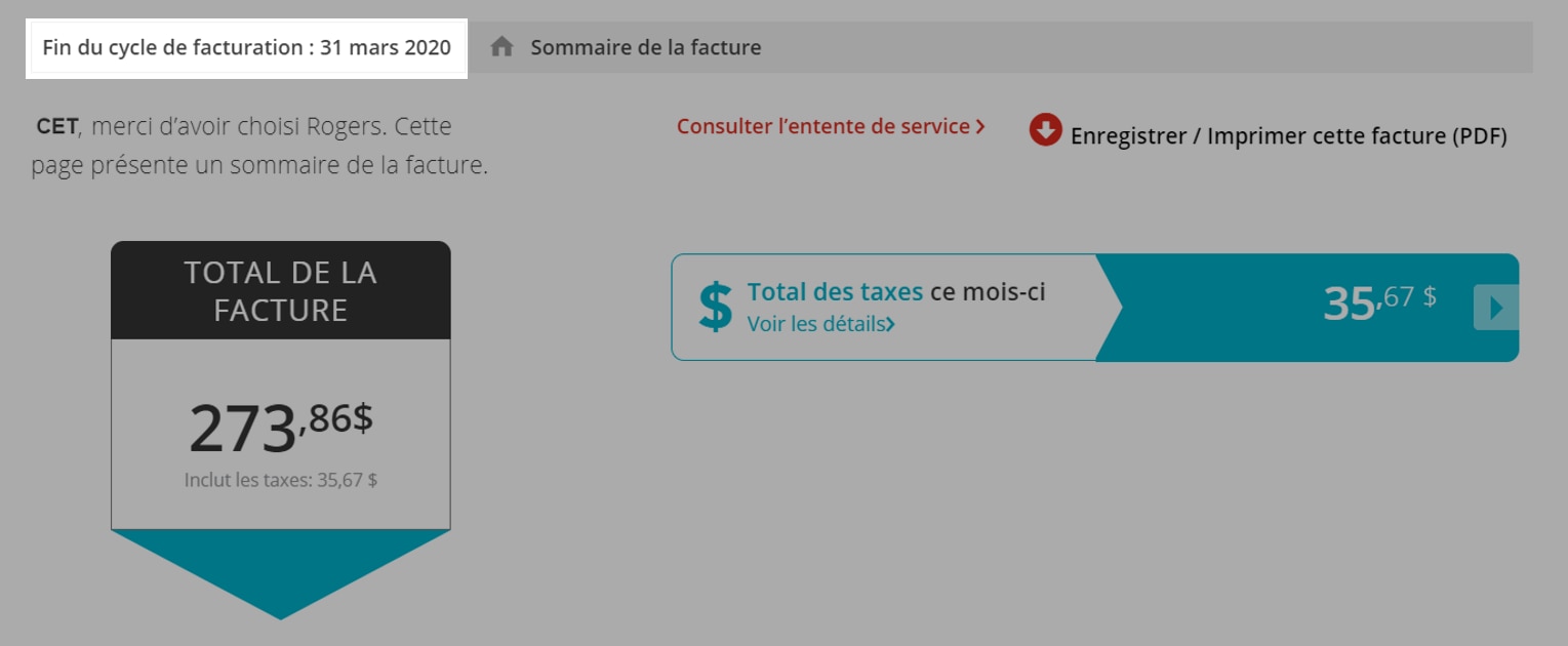 Nouvelle facture | Rogers pour affaires