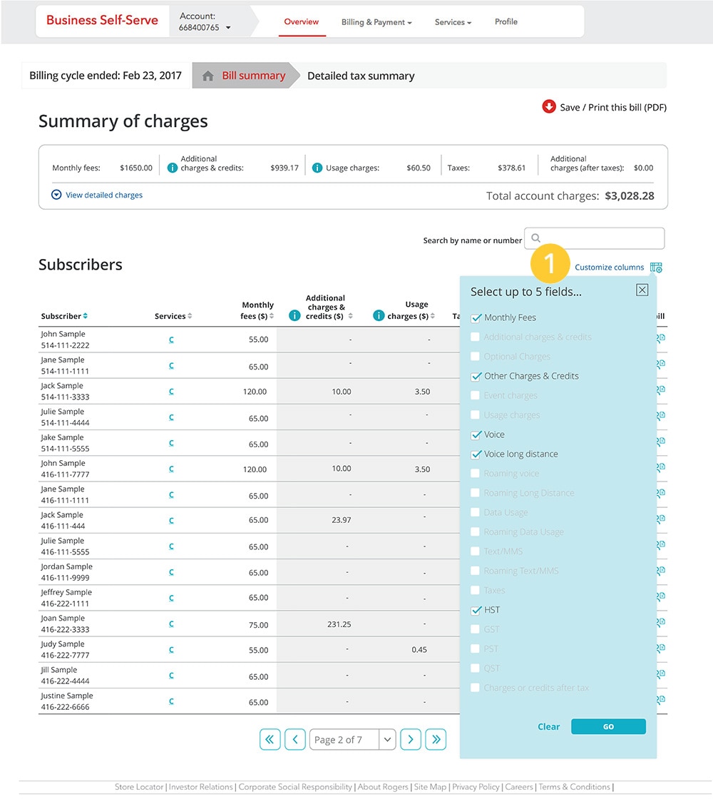 Online Bill Enhancements | Rogers Small Business